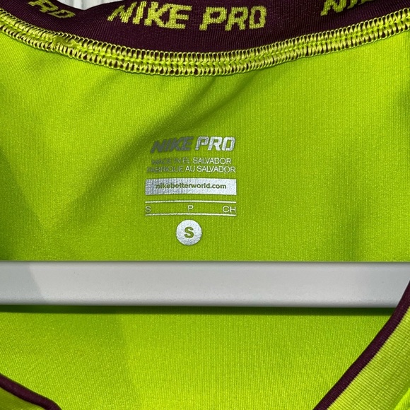 Nike | Tops | 32 Nike Pro Green Athletic Shirt | Poshmark